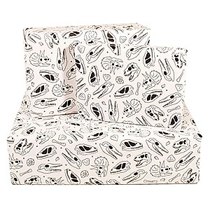 CENTRAL 23 Boy Wrapping Paper - 6 Sheets of Birthday Gift Wrap and Tags - Dinosaur Wrapping Paper - For Baby Shower, Christening, Valentines Day - For Kids Girls Him Her - Recyclable