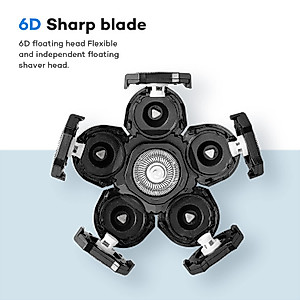 Replacement Head Shavers for Bald Men, 5 and 6 Heads Beard Hair Replacement Blade, Easy to Clean Electric Shaver Fit Your Face and Head Shave for Bald
