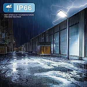 OKPRO S-576T 1100W Solar Street Lights Outdoor Waterproof, 6500K 110000LM Outdoor LED Street Light Dusk to Dawn, LED Wide Angle Lamp with Motion Sensor and Remote Control, for Parking Lot, Yard, etc.