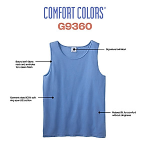 Comfort Colors Adult Tank Top, Style G9360, Black, Large