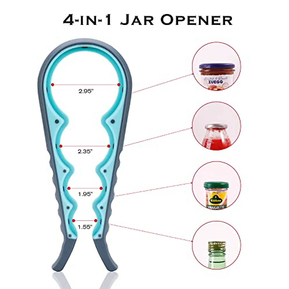 Astofli 5 Pack Bottle Opener Jar Opener For Weak Hands, Arthritic Hands, Seniors With 2 Pcs Silicone Rubber Jar Opener Gripper Pad, Easy Twist Jar Opener Tool Beer Bottle Cap Opener And Wine Key Set