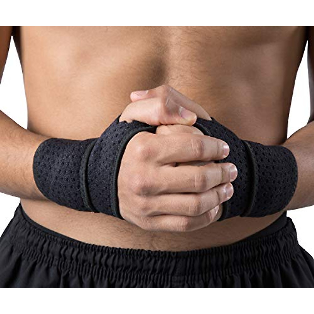 HiRui 2 Pack Wrist Compression Strap and Wrist Brace Sport Wrist Support for Fitness, Weightlifting, Tendonitis, Carpal Tunnel Arthritis, Pain Relief-Wear Anywhere-Adjustable (Black)
