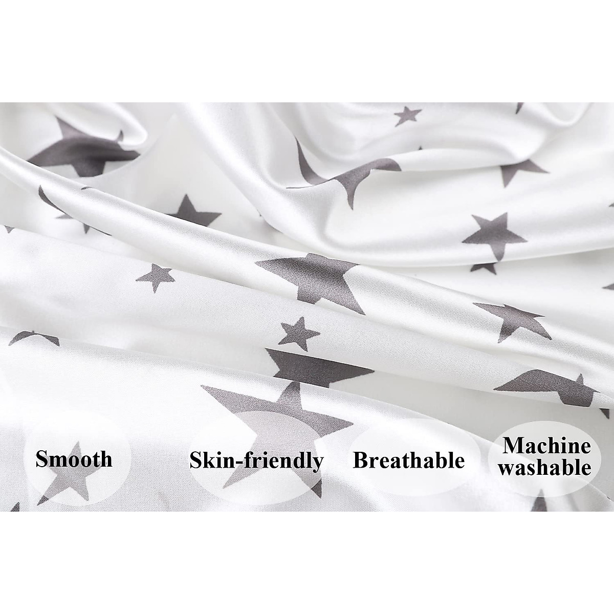Bassinet Sheet Set 2 Pack Satin Ultra Soft Silk Fit for Rectangle, Hourglass, Oval Bassinet Mattress Protect for Baby Hair and Skin Cradle or Bassinet Sheets, Arrows & Stars