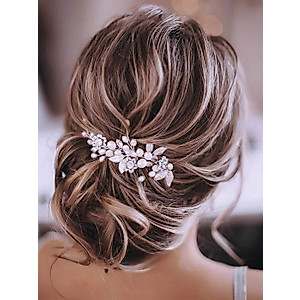 Gorais Bride Wedding Hair Vine Pearl Bridal Headpieces Leaf Hair Accessories for Women and Girls