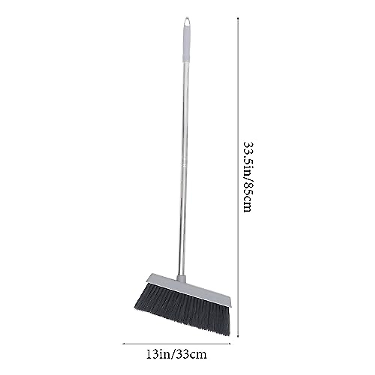 1 Set Broom and Dustpan Set with Long Handle Stainless Steel Kitchen Supple Bristle Brooms Stand Up Pan Home Cleaning Device for Home Household Floor Cleaning