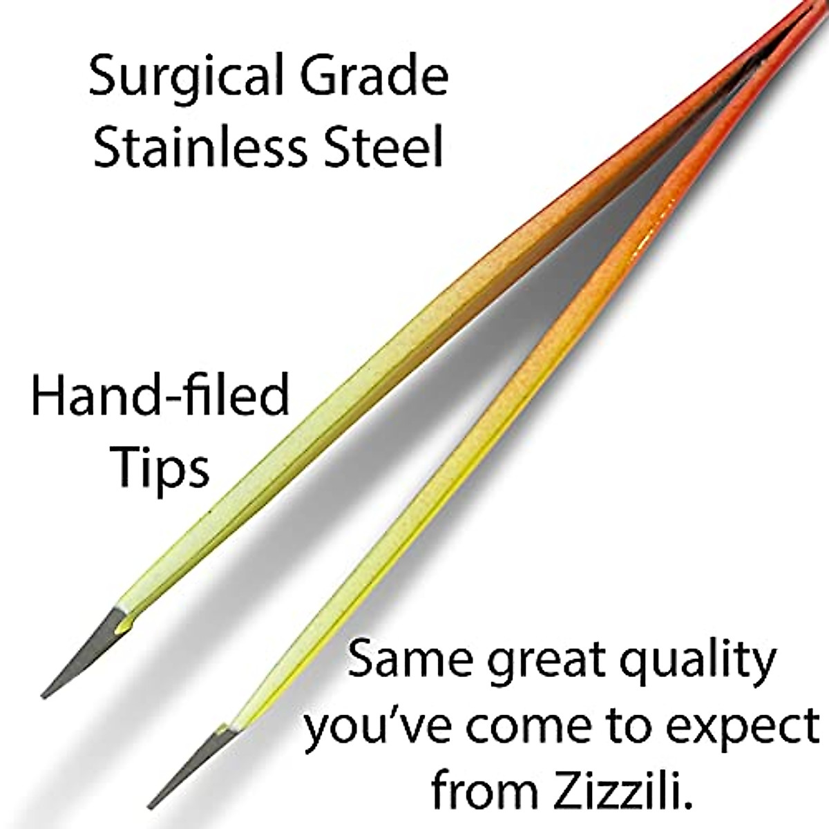Zizzili Basics Mini Slant Tweezers - Best Tweezers for Eyebrow, Facial Hair Removal and your Precision Needs (Sherbet)