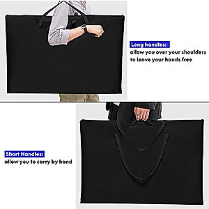 ZKOO Large Size Art Portfolio Tote with Nylon Shoulder, Poster Board Storage Bag, 24"X 36" Student Art Work Portfolio Case