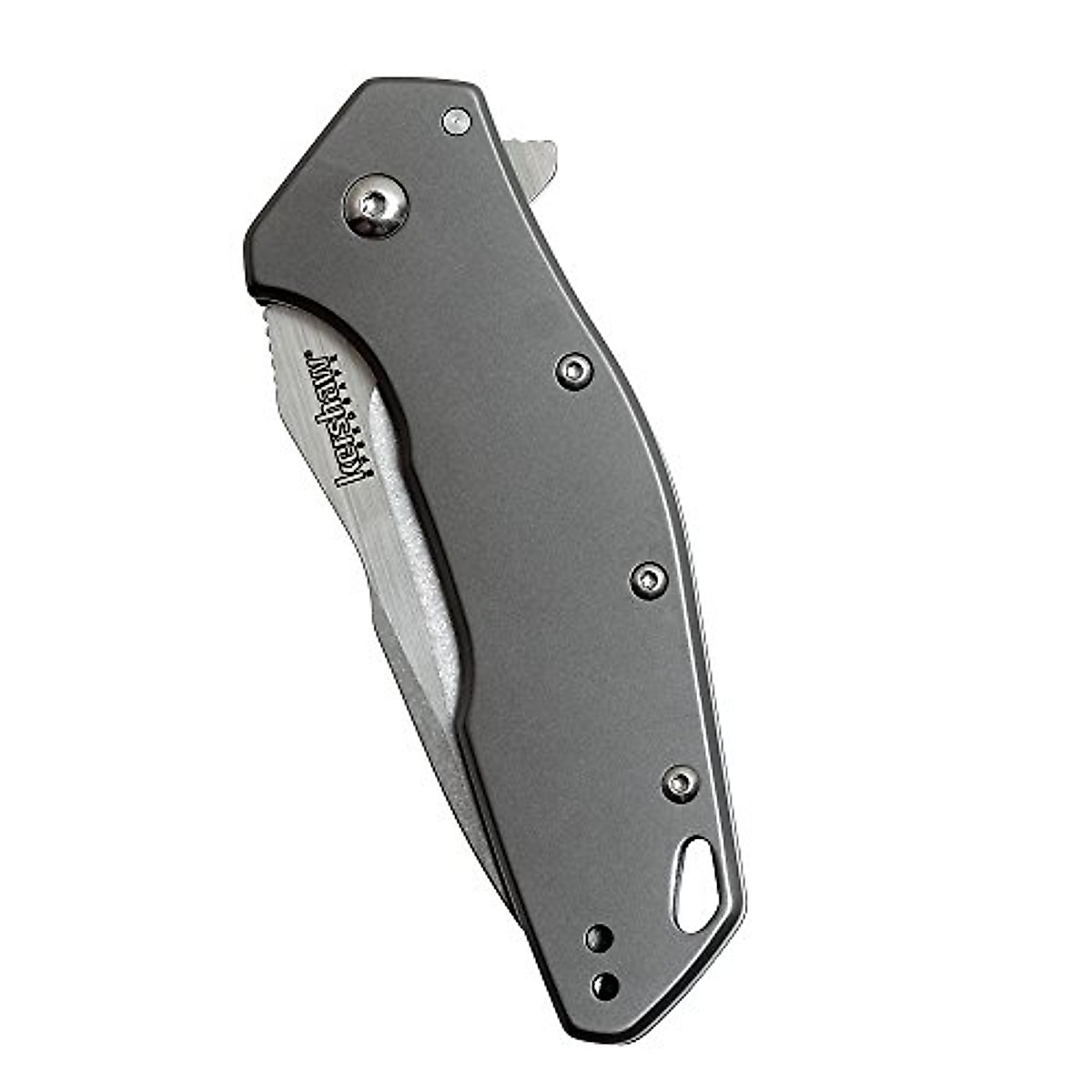 Kershaw Eris Pocketknife, 3" 8Cr13MoV Stainless Steel Drop Point Blade, Stonewashed Finish, One-Handed Assisted Flipper Opening EDC,Black