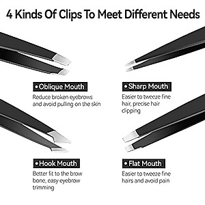 Tweezers Set-4 Pieces Gotcha You Looked Circle Punch Game - Sticker.1 (Black)