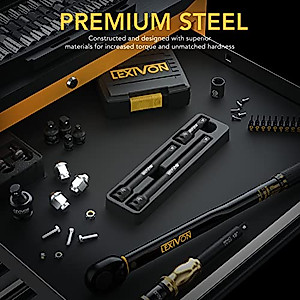 LEXIVON Impact Driver Extension Bar Set, 1/2" Drive | 3-Piece 3" 6" & 8" Long, Organized In A Tray | Hardened and Heat Treated Chrome Vanadium Steel (LX-115)