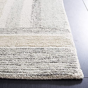 Safavieh Micro-Loop Collection 8' x 10' Ivory/Grey MLP954A Handmade Contemporary Wool Area Rug