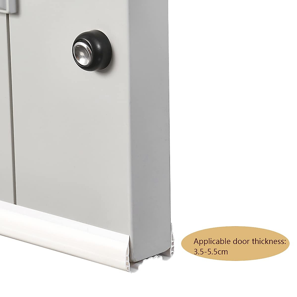 Door Draft Stopper Bottom Seal Strip Noise Blocker - Sweep Strip Under Door Draft Blocker, Soundproof Door Bottom Weather Stripping , for Block Wind, Light, Dust, and Noise (White)