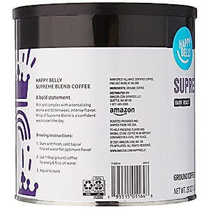 Amazon Brand - Happy Belly Supreme Blend Canister Coffee, Dark Roast, 29 Ounce