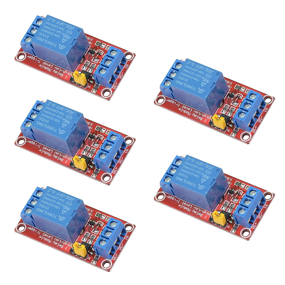 OCTSEPCY 5pcs 5V Relay Module 1 Channel with Optocoupler Isolation High/Low Level Trigger for ESP32, ESP8266, Raspberry Pi
