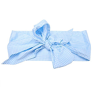 Tnfeeon Baby Swaddle Wrap Sash, Cotton Maternity Bowknot Newborn Infant Blanket for Photo Shot (Light Blue Plaid)
