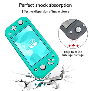 Silicone Case for Nintendo Switch Lite, Anti-Shock, Anti-Scratch and Non-Slip Protective Cover with Ergonomic Grip Design, Drop Protection Grip Case for Nintendo Switch Lite - Turquoise