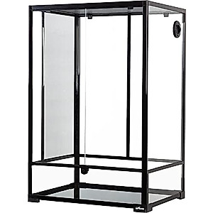 TRIXIE 64 Gallon Vertical Glass Terrarium, Double Hinged Doors, Mesh Top, Waterproof Base, Black