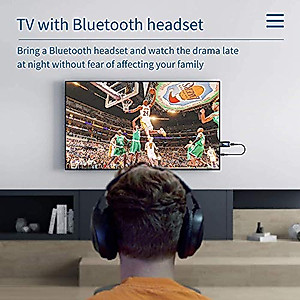 Bluetooth 5.0 Transmitter and Receiver with LCD Display, 2 in 1 Portable Visualization Bluetooth Adapter, 3.5MM Wireless Bluetooth Adapter for PC,TV,Wired Speaker,Headphones and Car (Blue)