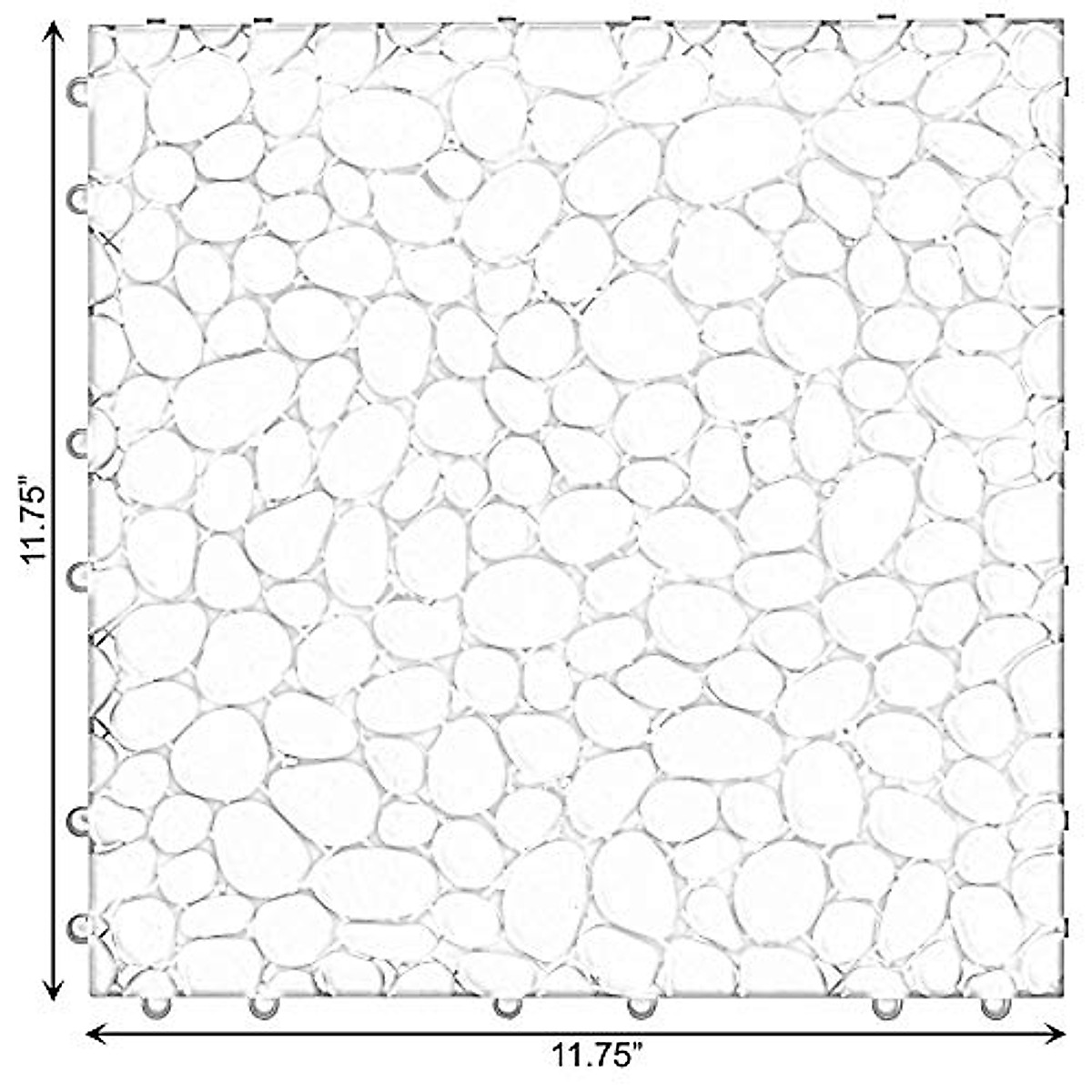 Gardenised QI003970.5 Interlocking Cobbled Stone Look Garden Pathway Tiles, Decorative Floor Grass Pavers Anti-Slip Mat, 5 Pack, Gray