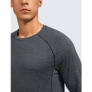 CRZ YOGA Lightweight Long Sleeve Shirts for Men Moisture Wicking Quick Dry Shirt Workout Running Basic Tee Tops Carbon Heather Medium