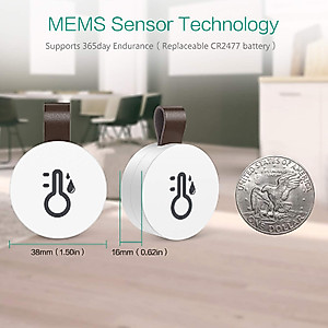ORIA Thermometer Hygrometer, Wireless Humidity Temperature Sensor Mini with Data Export and Alert, Temp Humidity Monitor for House, 2 Pack