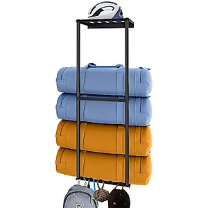 Camping Chair Rack for Garage Storage, Metal Camping Chair Wall Storage for Garage, Garage Storage Racks Wall Holder, Garage Chair Organizer with 5 Hooks, Garage Wall Shelving for Beach Chair Umbrella