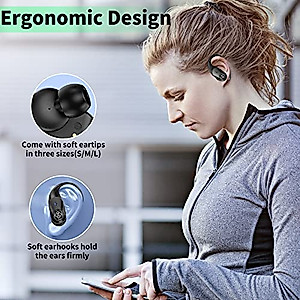 RIZIZI Wireless Earbuds Bluetooth Headphones with Wireless Charging Case and LED Digital Display 40hrs Playtime Built in Mic Waterproof Earphones with Over Earhooks Bass Sound Headset for Sport Gym