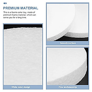 Anneome 9 Pcs Foam Cake Base Diy Cake Circle Cupcake Round Serving Tray Diy Craft Foam Circle Round Cake Pan Cake Circles Decor Fondant Cake Practice Tray Extra Hard Model White