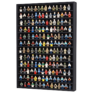 DisplayGifts Open Front Hot 1:64 Scale Toy Cars Wheels Matchbox Display Case Die-cast Model Cars Storage Cabinet - NO Door Cover in The Front (Black) - 26.5 X 18.75 X 3 Inches