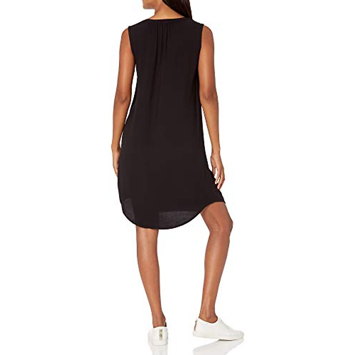 Amazon Essentials Women's Sleeveless Woven Shift Dress, Black, X-Small