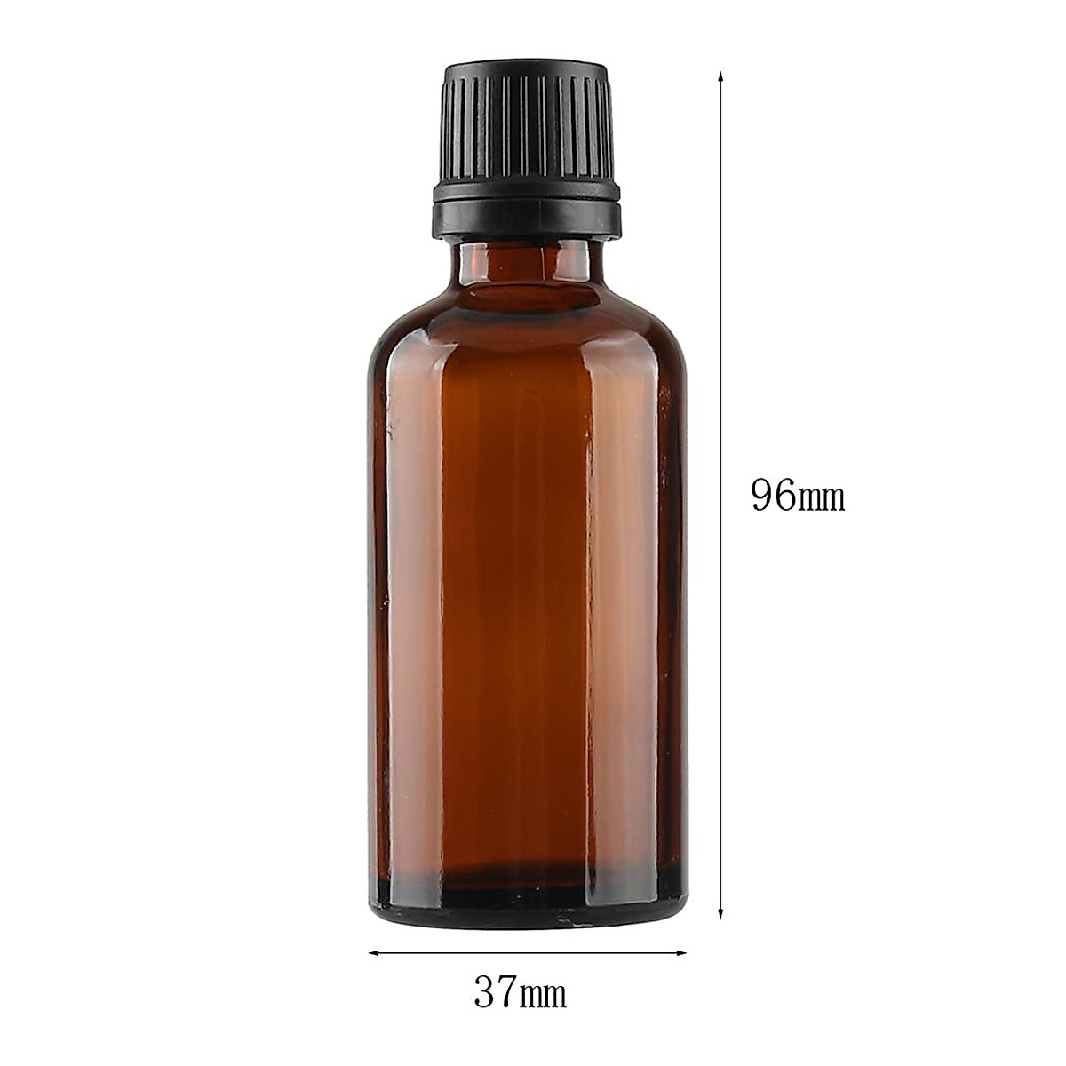 DLIBUY 4 Pcs Empty 50ml Brown Essential Oil Bottles with Dropper Black Tamper Evident Screw Cap Amber Glass Vials for Cosmetic Essential Oils Colognes Perfume Aromatherapy