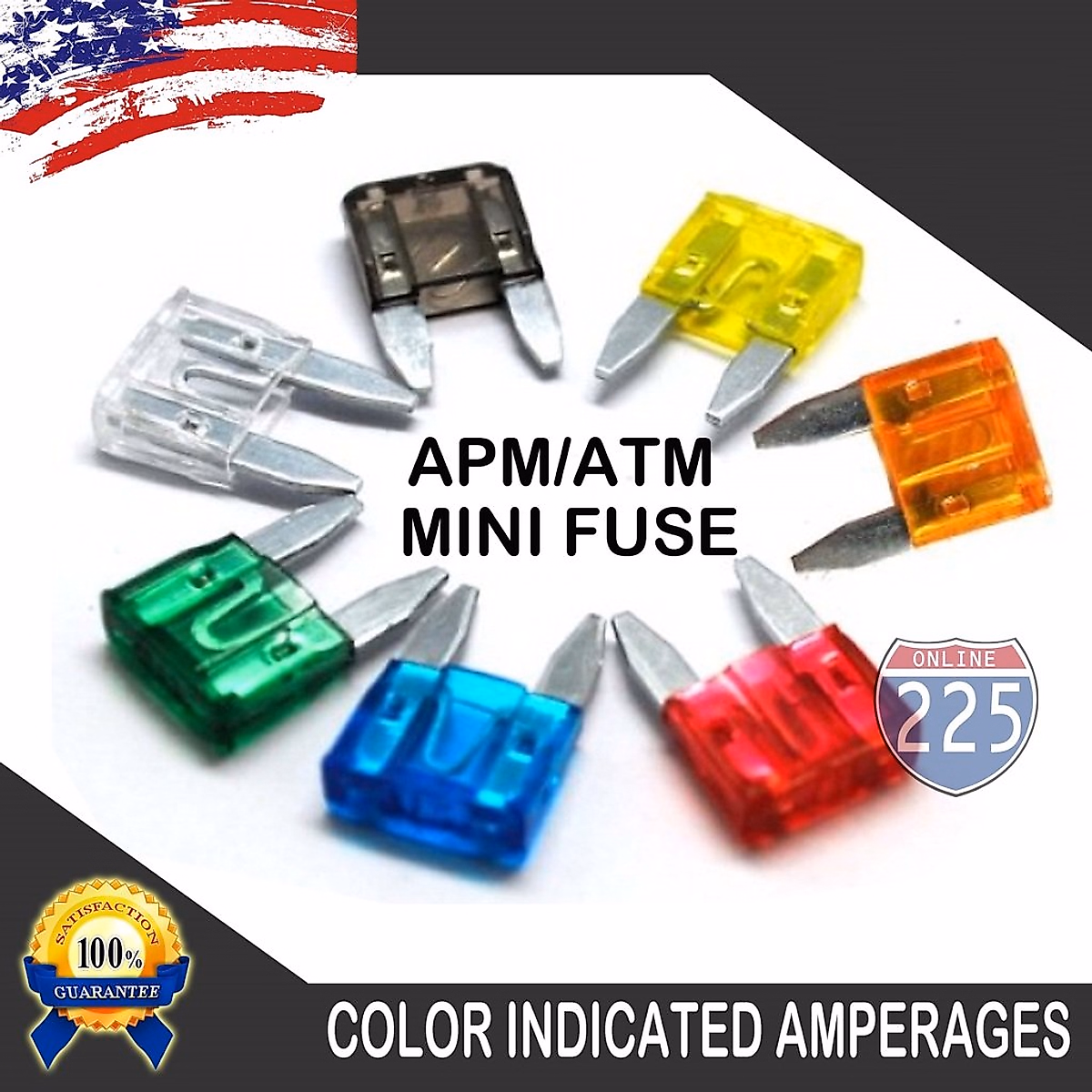 25 Pack 30 AMP APM/ATM 32V Mini Blade Style Fuses 30A Short Circuit Protection Car Fuse