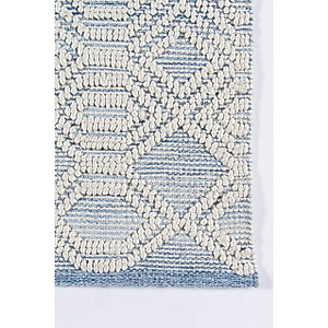 Momeni Hermosa Geometric Hand Woven Light Blue Area Rug 7'9"" X 9'9""" (HRM-1)
