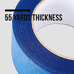 Lichamp 6-Piece Blue Painters Tape 2 inches Wide, Blue Masking Tape Painter's Bulk Multi Pack, 1.95 inch x 55 Yards x 6 Rolls (330 Total Yards)