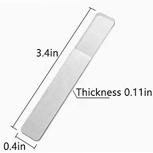 (Mini) Glass Nail Files - Crystal Nail File for Natural Nails, Filing Board for Professional Fingernail Care w/CaseSuitable, for All Ages, Best Gifts for Ladies and Girls