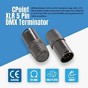 SIRS-E 2-Pack - CPoint DMXterminator XLR 5 Pin DMX Terminator 120 Ohm XLR5-TERM