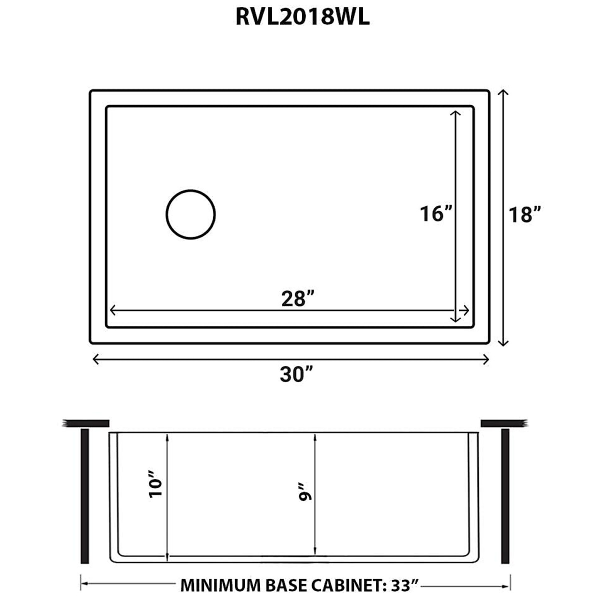 Ruvati 30-inch Fireclay Farmhouse Offset Drain Kitchen Sink Single Bowl White - Left Drain - RVL2018WL