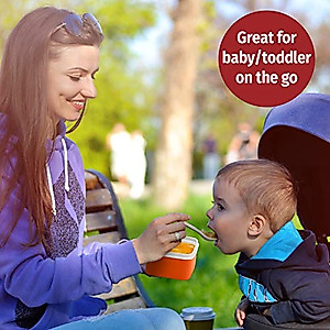 Baby/ Toddler/ Kids Stainless Steel Insulated Food Storage Container Small Leak Proof Lunch Box- 3 pk. 8 oz Snack Containers- Square Thermal Food Container With Airtight Lid On The Go, School, Daycare