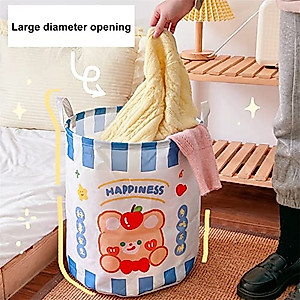 Tuelaly Kawaiis Laundry Basket Cute Cartoon Bunny Bear Storage Basket Kawaiis Stuffs Kawaiis Accessories Purple