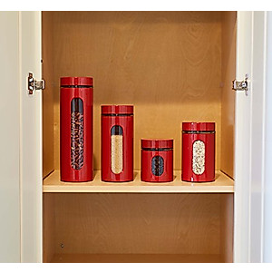 Anchor Hocking Palladian Window Cylinder Jars, Mixed Sizes, Cherry, Set of 4