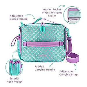 Bentgo Prints Insulated Lunch Bag Set With Kids Bento-Style Lunch Box (Mermaid Scales)