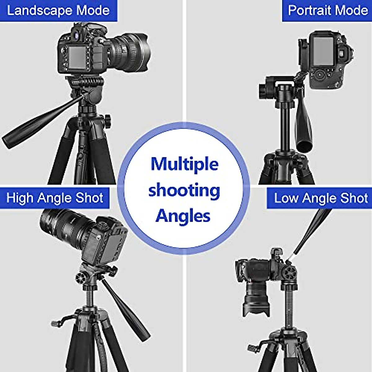 Aureday 74’’ Camera Tripod with Travel Bag,Cell Phone Tripod with Wireless Remote and Phone Holder, Compatible with DSLR Cameras,Cell Phones,Projector,Webcam,Spotting Scopes