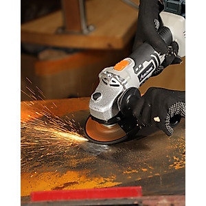 AVID POWER Cordless Angle Grinder with 4-pole Motor, 20V Cordless Grinders Tools w/3.0A Battery & Fast Charger, 4-1/2 Inch Grinding Wheels, Cutting Wheels, Flap Discs and Auxiliary Handle - Grey