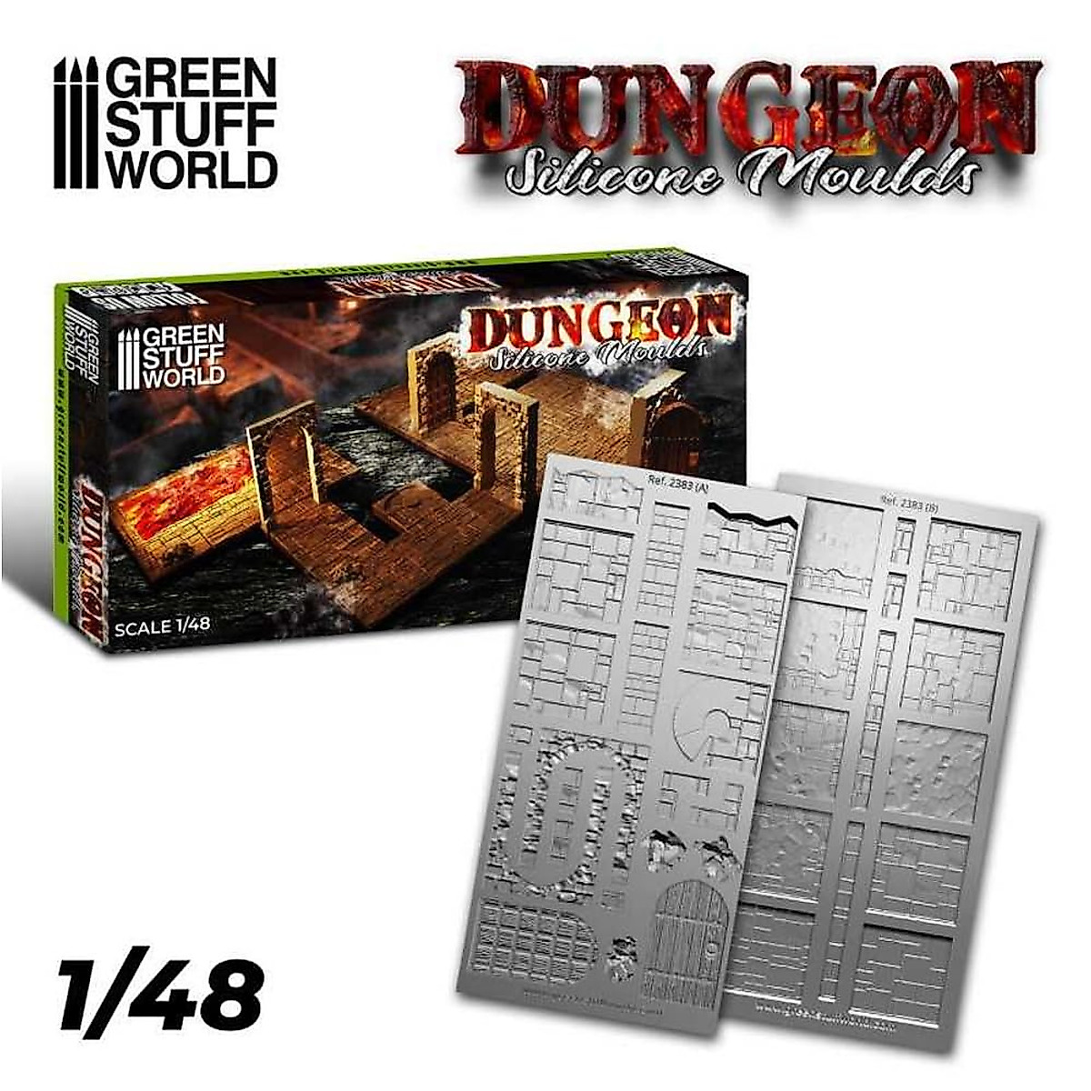 Green Stuff World for Models and Miniatures Dungeon Silicone Molds 2383