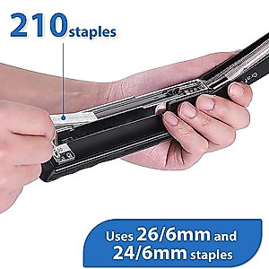 Craftinova Stapler, Metal Desktop Stapler, 25 Sheet Capacity Desktop Stapler, with 2000 Staples & Stapler Remover, Office Stapler, 6 Pack