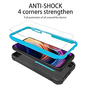DUOPAL for Samsung Galaxy A14 5G Case, Military Grade Protection Shockproof Case with Tempered Glass HD Screen Protector and Kickstand Compatible with Galaxy A14 5G Phone 6.8 Inch (Blue)