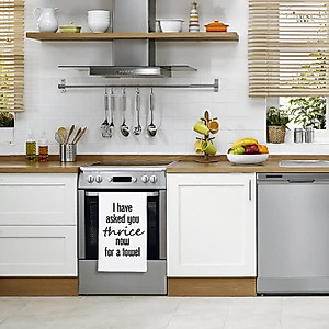 Funny Kitchen Towels-Flour Sack Dish Towels Decorative Set with Saying,Housewarming Gifts for Women New Home,Cute Kitchen Decor for Hostess Hand Towels Set of 4,White