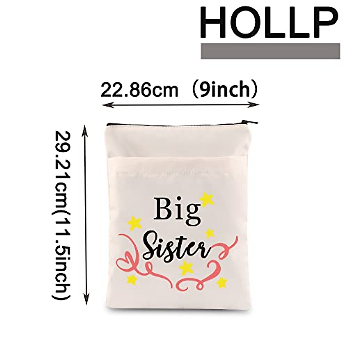HOLLP Daughter Book Sleeve 2 Sisters Daughters Waterproof Zipper Pouch Mothers Day Gift from Daughter(Big Sister)