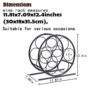 GOSSI 3- Tier Home Wine Bar Restaurant Hotel for Wine Lovers Wine Rack Standing Floor Cabinets Wine Bottle Holders Stands - Black 7 Bottle Metal Stand Christmas Decorations（23035）