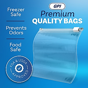 100 Count - Slider Zip Food Storage Sandwich Bags, 6" x 6" (1 Pint) 3 Mil Heavy Duty, Strong & Durable For Freezer Storage, For Sandwiches, Snacks & More. GPI